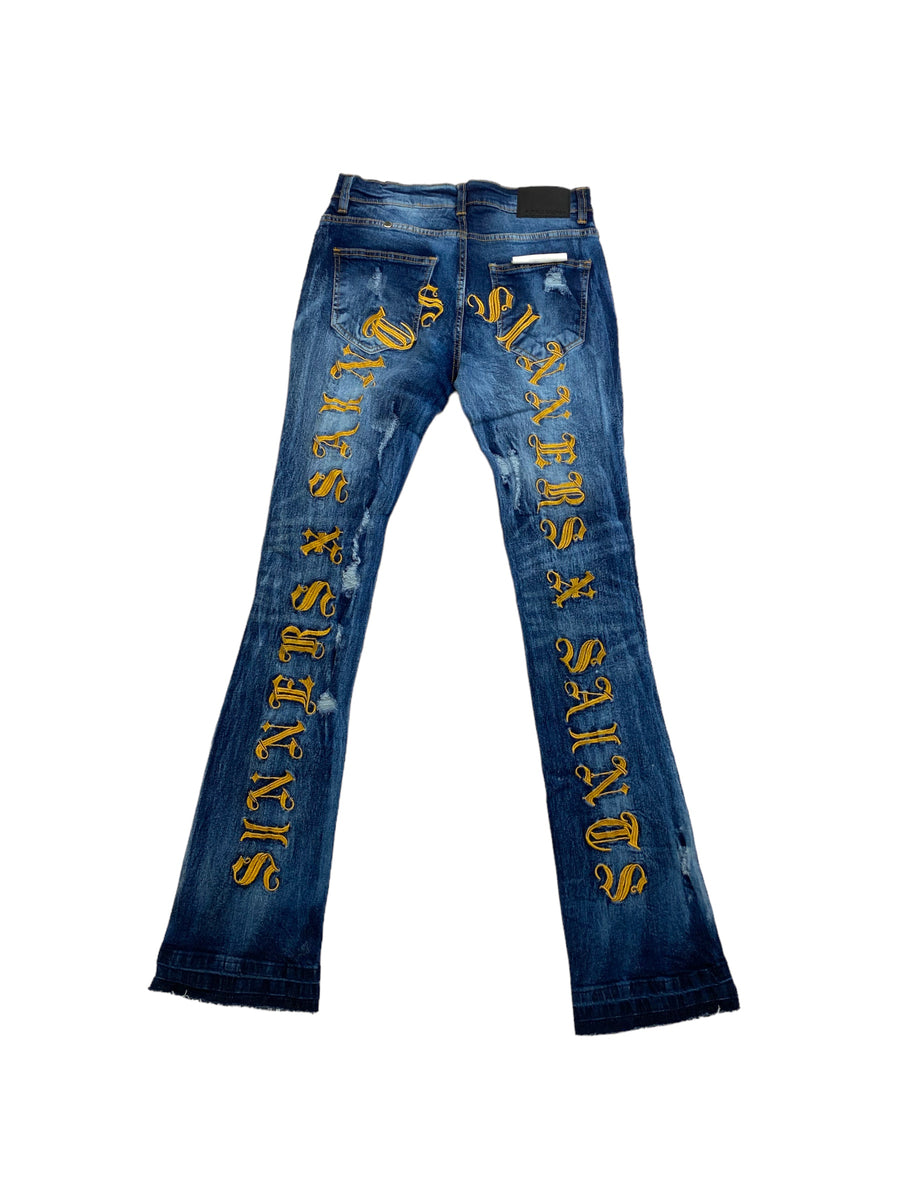 Men FWRD DENIM & CO. Saints X Sinners Stacked Denim Jeans – Urban ...