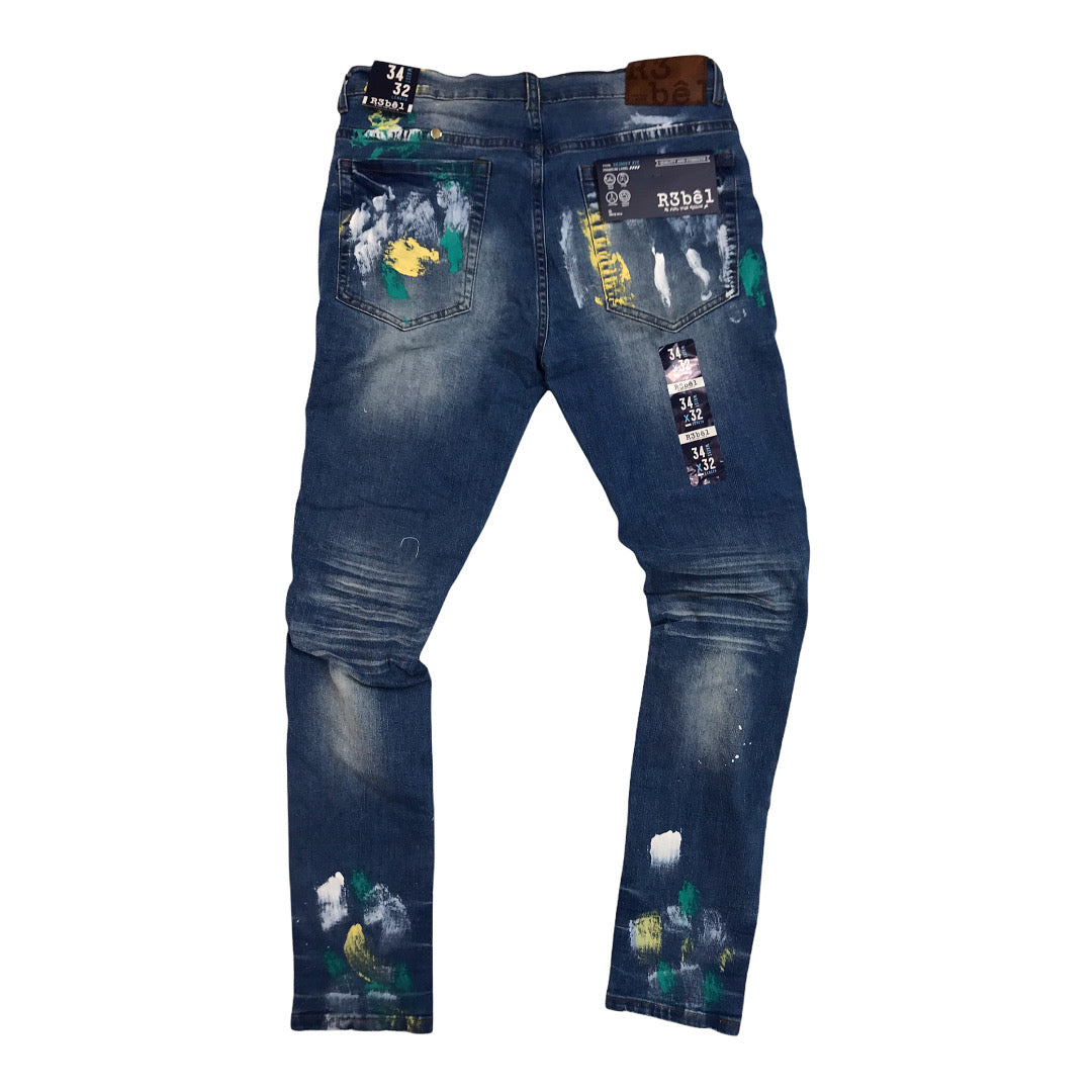 Men R3BEL Fashion Washed Denim Pants – Urban Appeal Fort Pierce